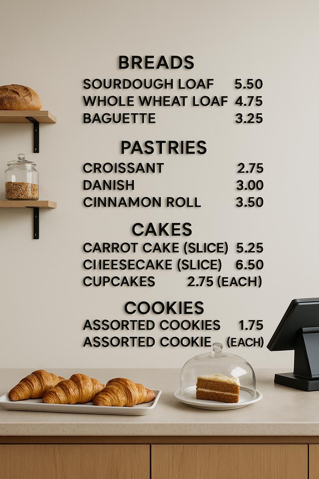 Selfadgesive Wooden Letters for Wall Menu Board – Café Signage, Office ...