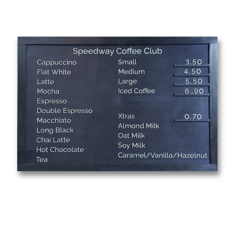 Customizable Ready-made Wall Letter Menu Board in a Wooden Frame Wall ...