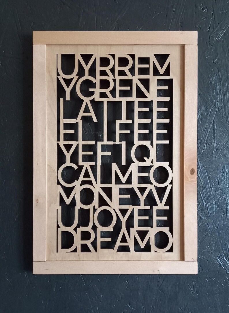 Custom Wooden Word Search Puzzle Wall Decor: Personalized Hidden Word ...