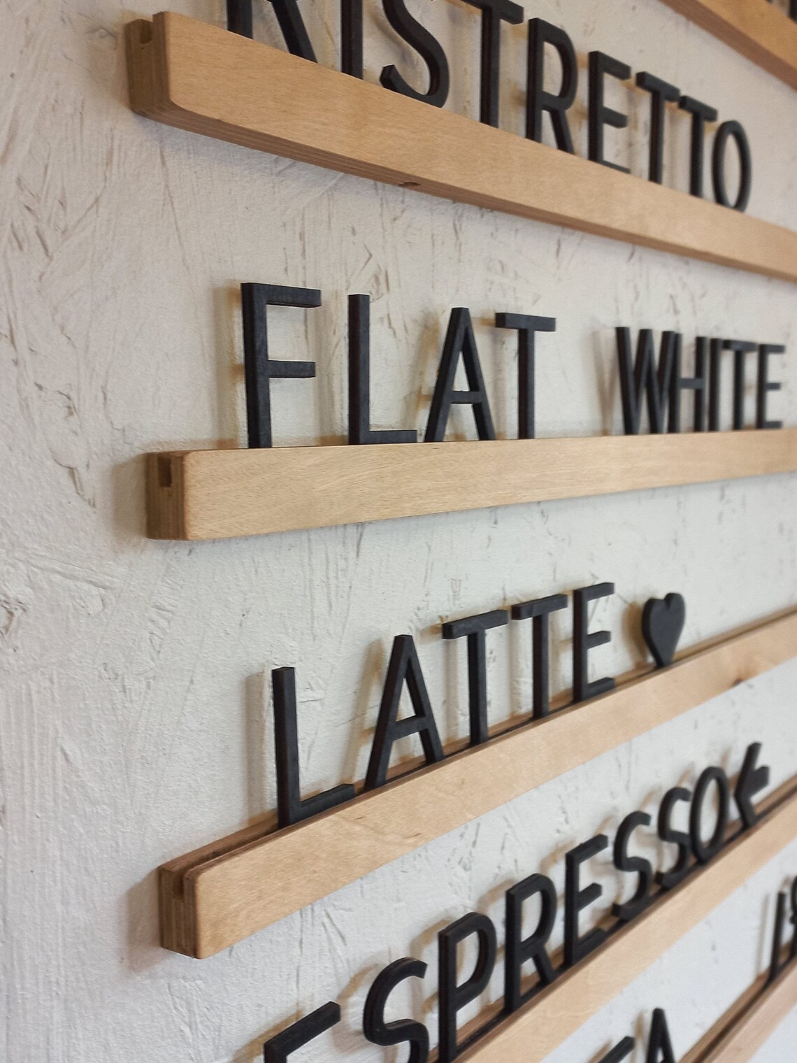 Black Letter Menu Board Natural Wood Rails, Changeable Bar Sign ...