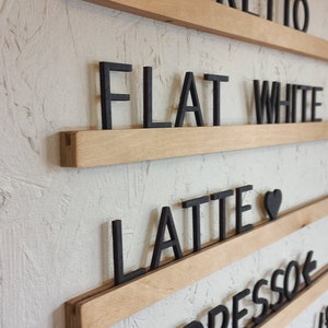 Black Wooden Letter Plus Wooden Rails Menu Board, Changeable Letter ...