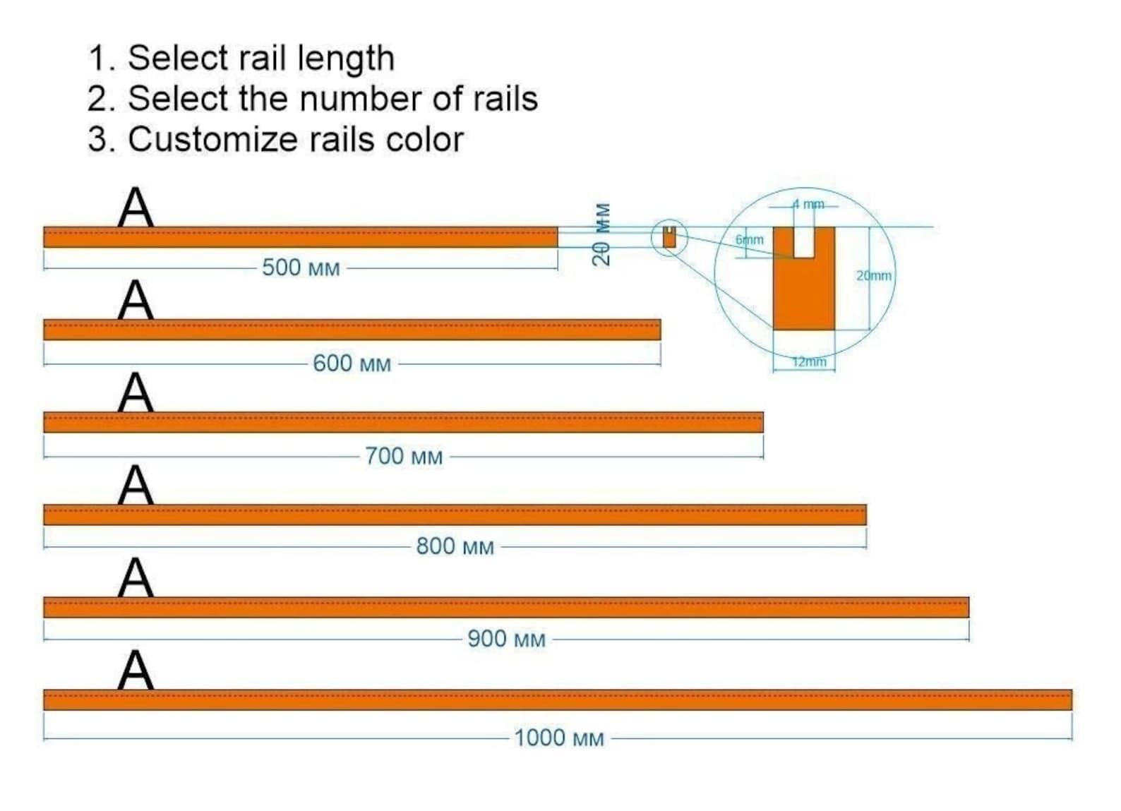 Wooden Rails for Letter Board, Custom Length Menu Display Rails ...
