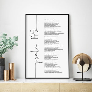 Psalm 145 Bible Scripture Wall Art, Printed Christian Wall Art ...