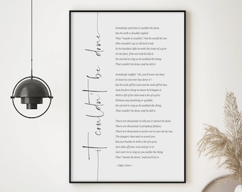 Edgar Albert Guest It Couldn't Be Done Poem Art Print - Etsy