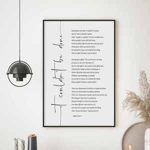 It Couldn't Be Done Poem by Edgar Guest Print, Home Office Wall Art ...