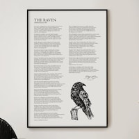 Printable THE RAVEN Handwritten by Edgar Allan Poe Signed Autographed ...