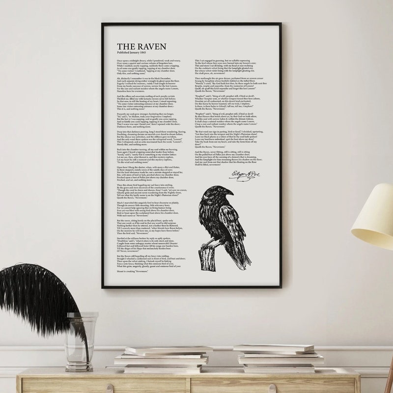 The Raven Poe Wall Art - Etsy