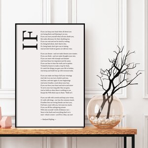 IF Rudyard Kipling Poem Print, Inspiration Text Gift, If Poem Print ...