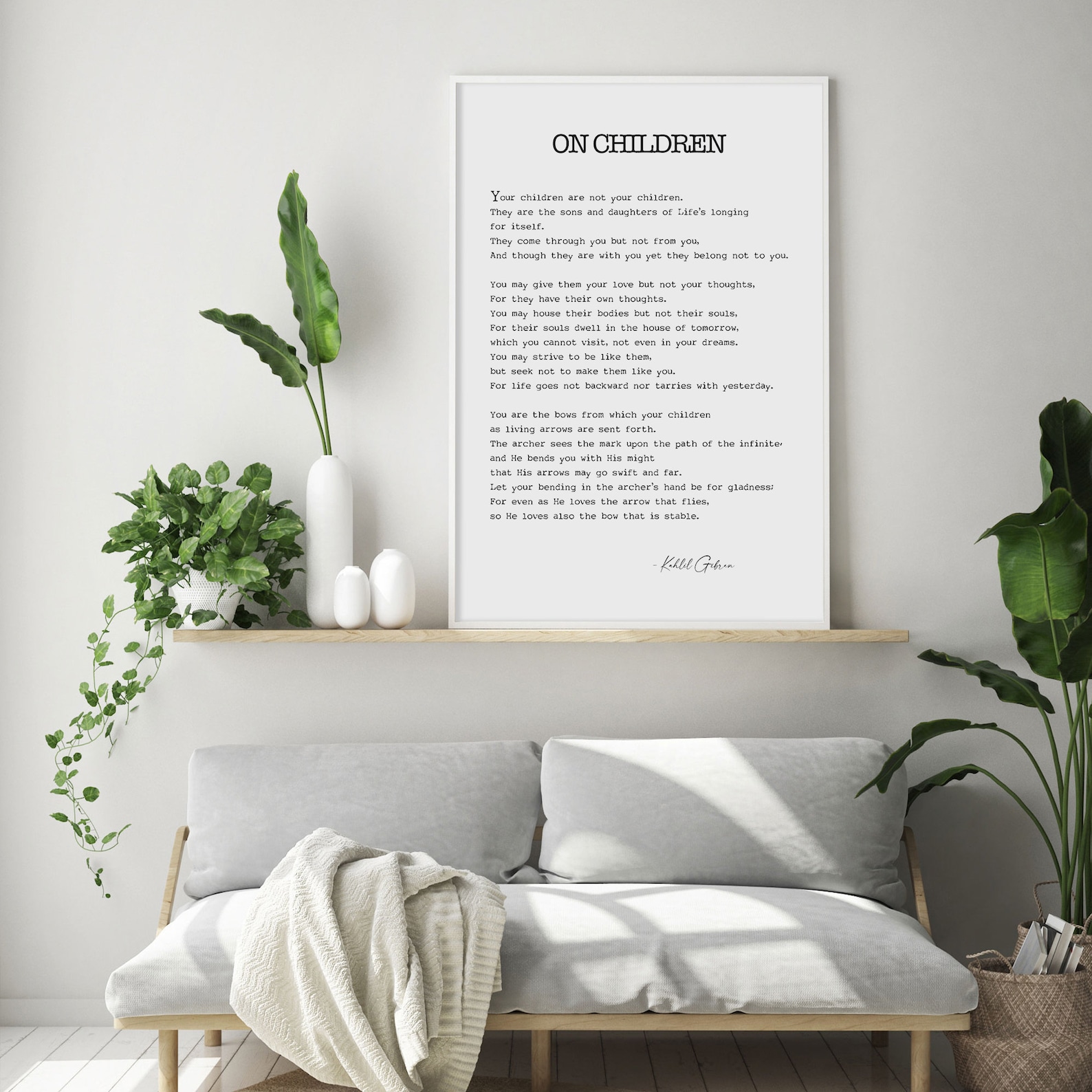 On Children Poem by Kahlil Gibran Quote the Prophet Home | Etsy