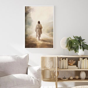Jesus on the Path Wall Art, Lost Sheep, Christian Wall Art, Spiritual ...