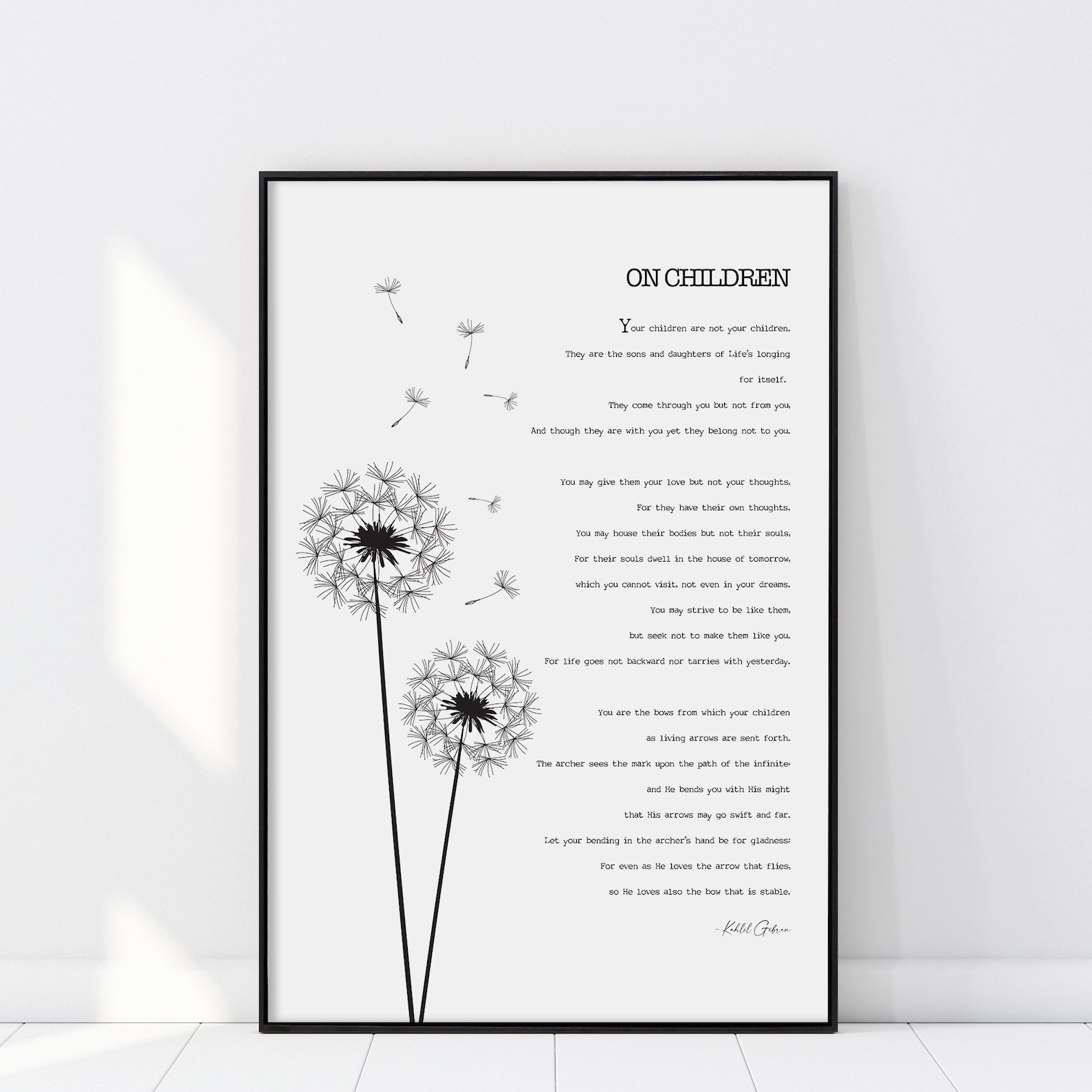 On Children Poem by Kahlil Gibran Quote the Prophet, Home Decor Wall ...