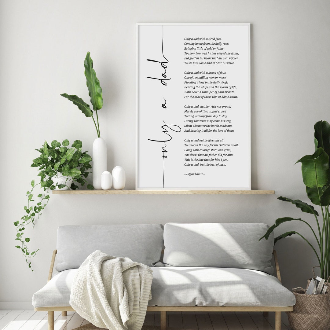 Only A Dad Poem Art, Dad Birthday Gift, Inspirational Grandfather Gift ...