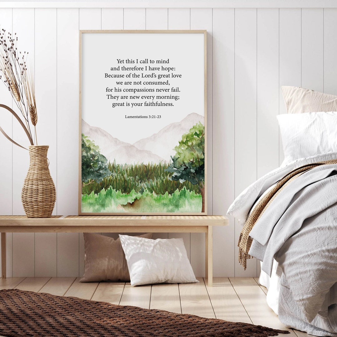 Lamentations 2:21-23, Inspirational Christian Wall Art, Bible Verse ...