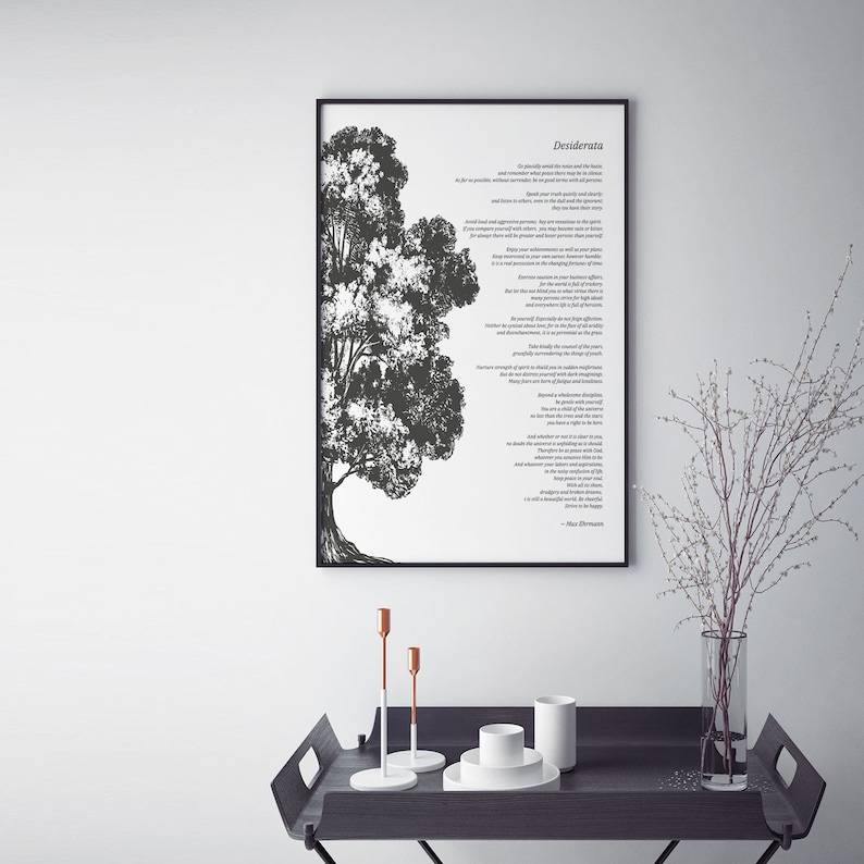 Desiderata Max Ehrmann Print Tree Poem Art Inspirational - Etsy