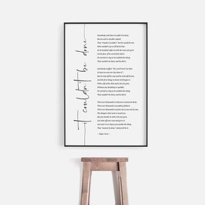 It Couldn't Be Done Poem by Edgar Guest Print, Home Office Wall Art ...