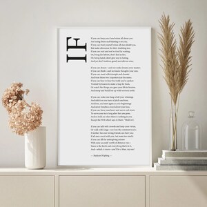 IF Rudyard Kipling Poem Print, Inspiration Text Gift, If Poem Print ...