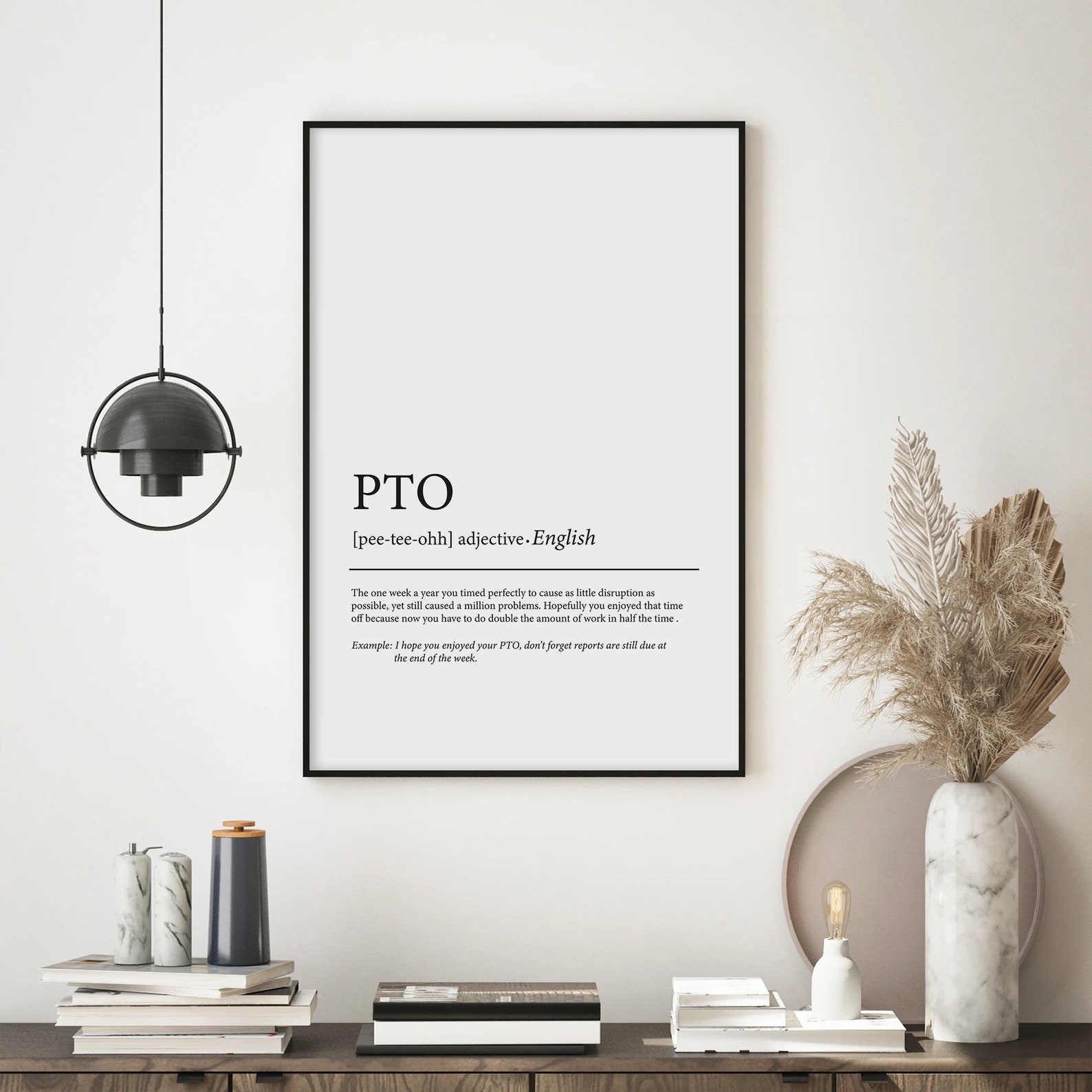 Funny Home Office Decor, PTO Home Office Art Gift, Work From Home ...