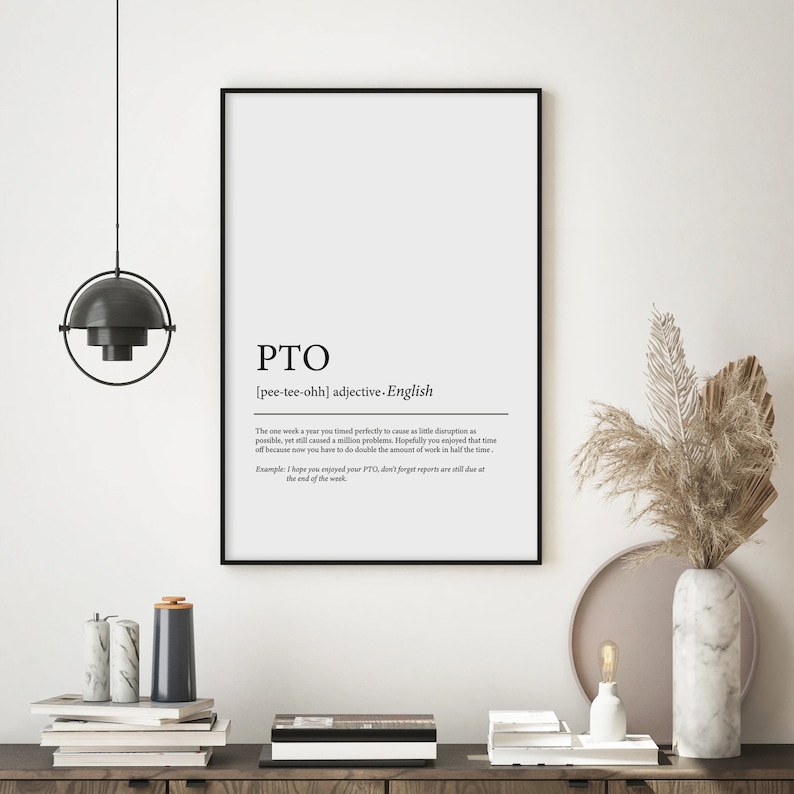 Funny Home Office Decor PTO Home Office Art Gift Work From - Etsy