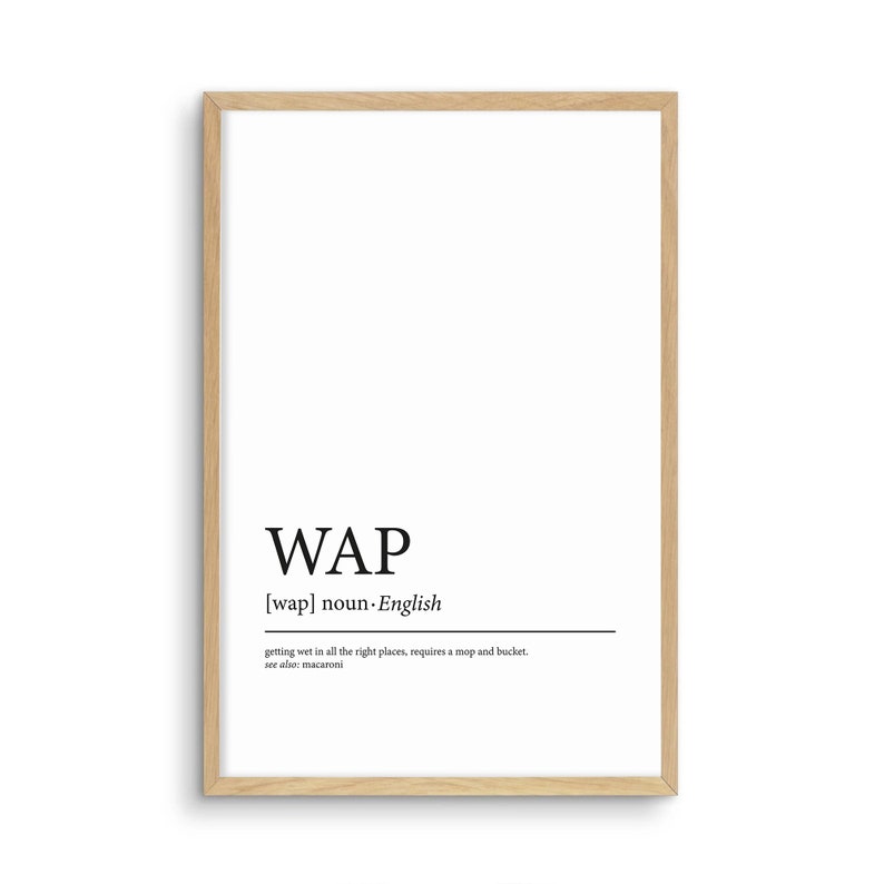 WAP Definition Print WAP Art Print Funny Home Decor Dorm - Etsy