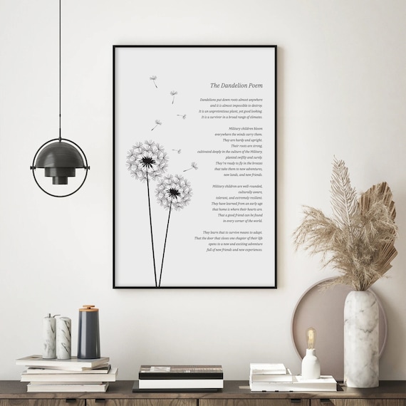 The Dandelion Poem Official Flower Military Child Military - Etsy