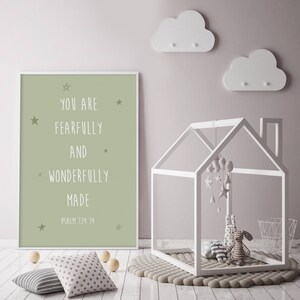 Psalm 139 Wall Art, Nursery Bible Verse Art, You Are Fearfully and ...