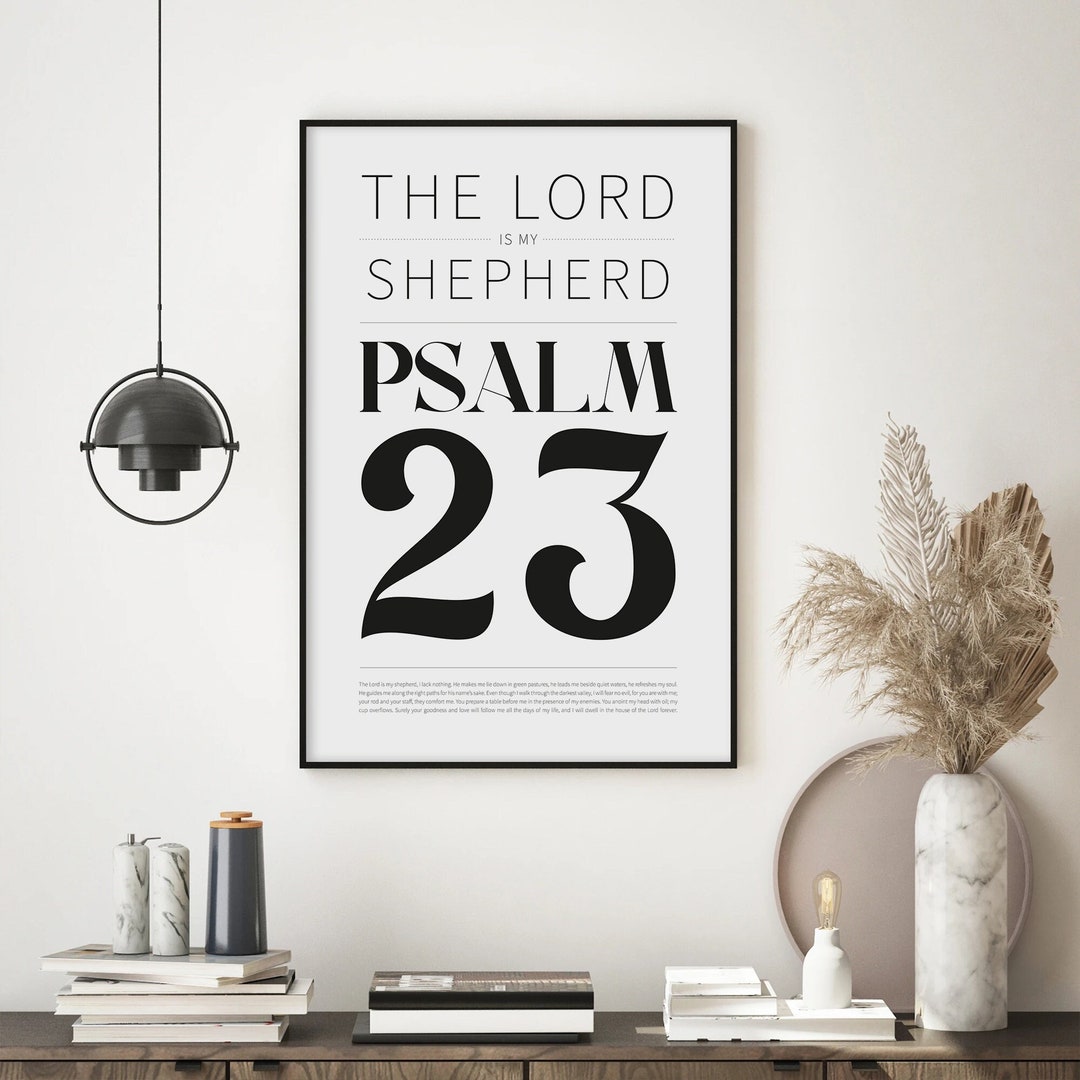 Psalm 23 Wall Art, Jesus Wall Art, Christian Wall Art, Spiritual Wall ...