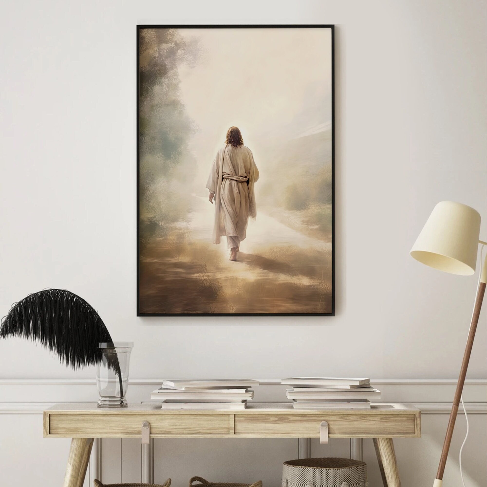 Jesus on the Path Wall Art, Lost Sheep, Christian Wall Art, Spiritual ...
