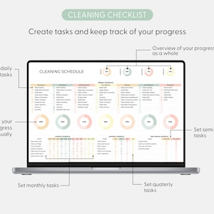 Home Cleaning Spreadsheet Template, Cleaning Planner, Chore Chart ...