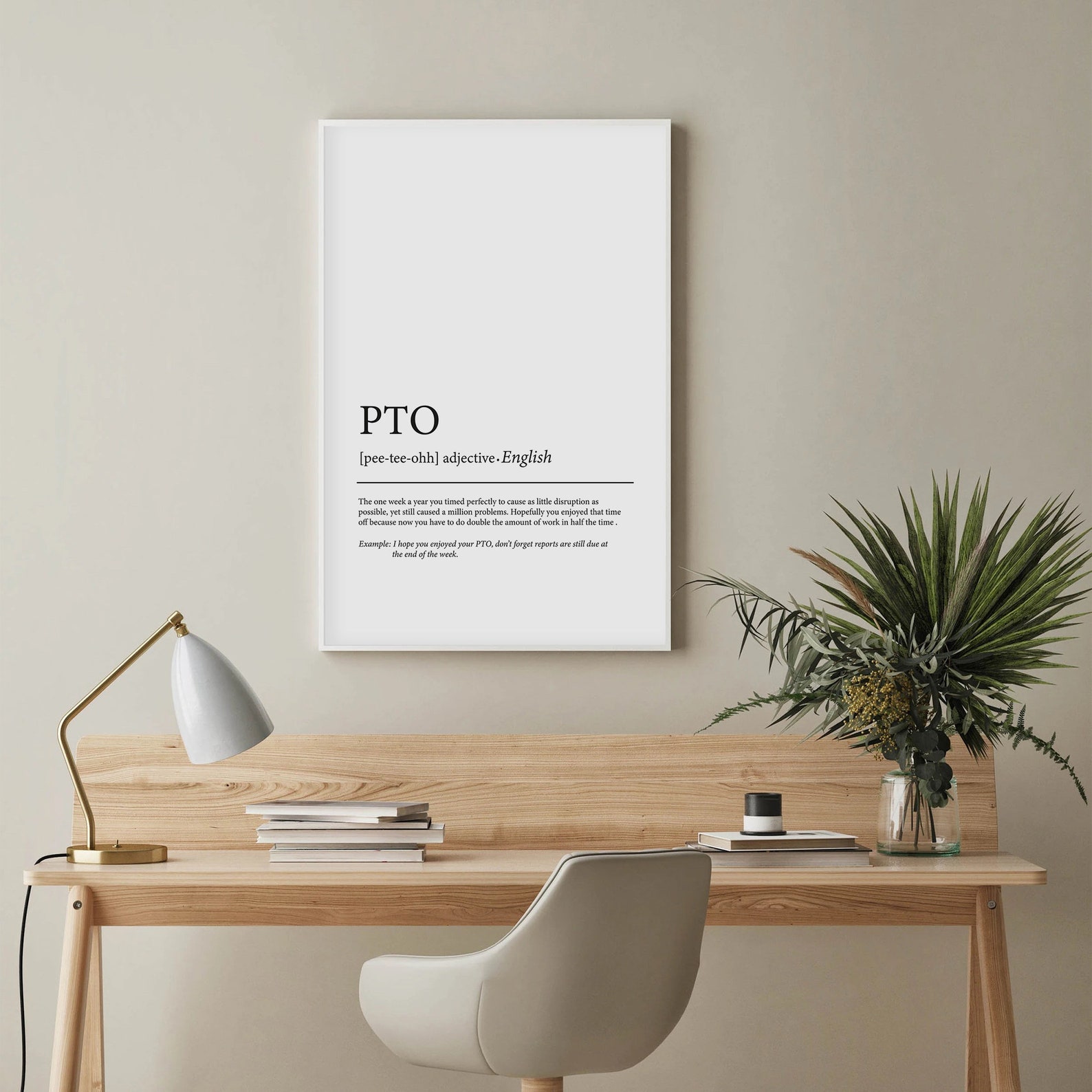 Funny Home Office Decor, PTO Home Office Art Gift, Work From Home ...