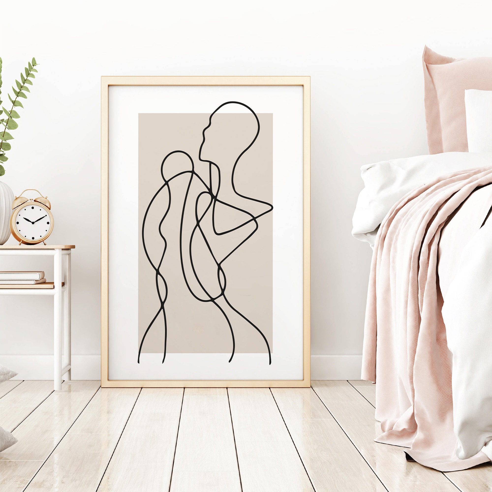 Female Body Line Art, Nude Art Abstract Print, Modern Above Bed Art ...
