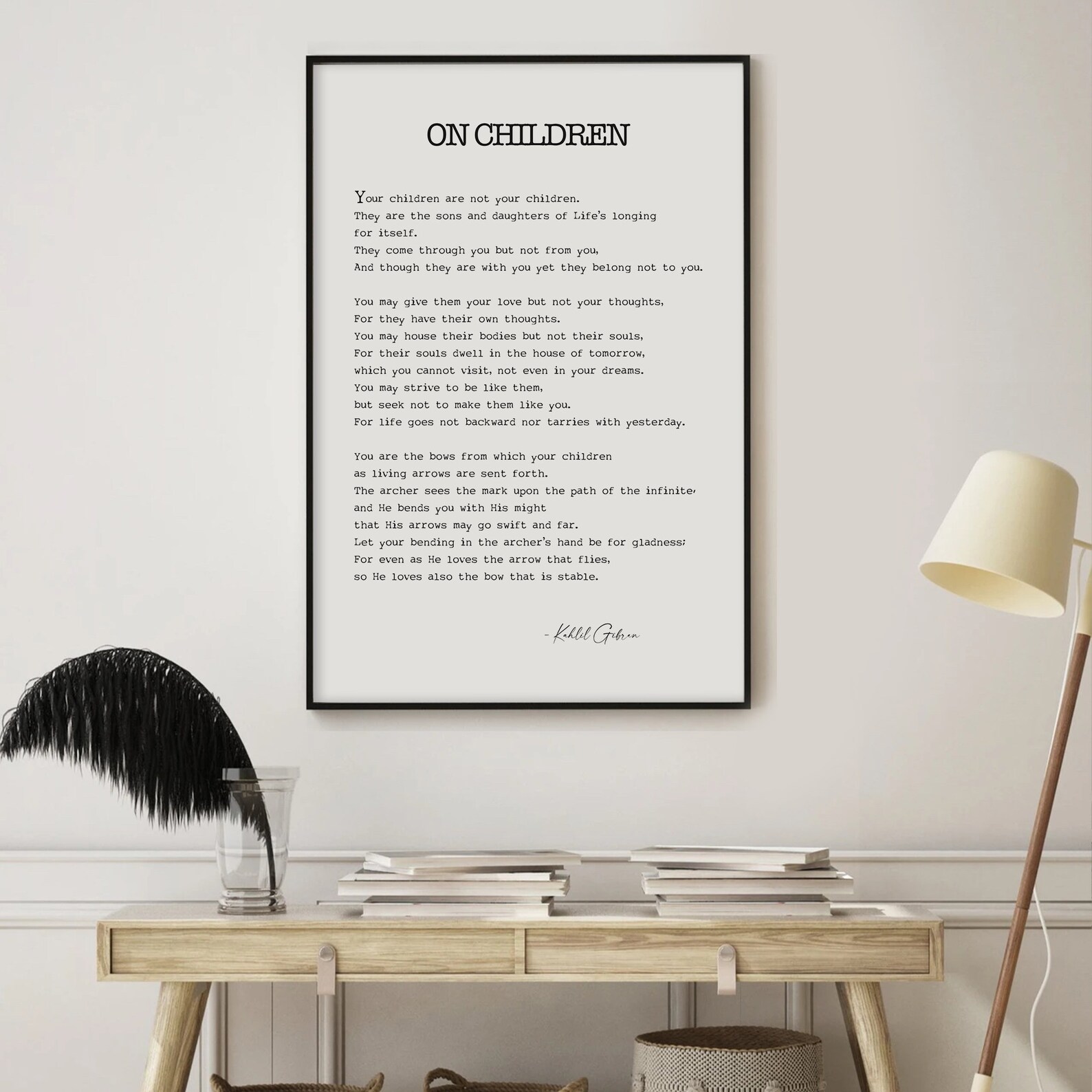 On Children Poem by Kahlil Gibran Quote the Prophet Home - Etsy