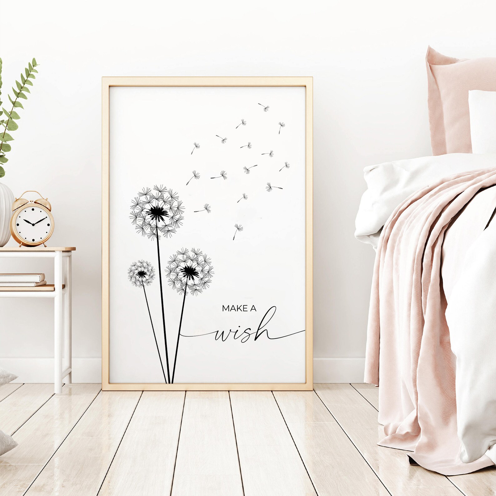 Dandelion Make A Wish Quote Dandelion Wall Art Dandelion - Etsy