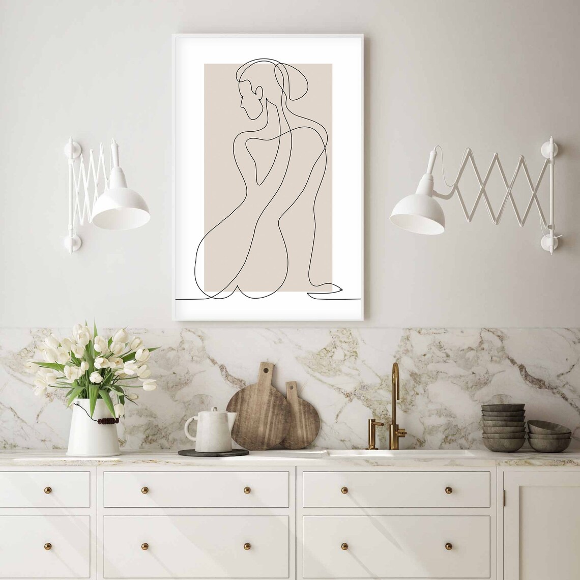 Female Form Line Art Nude Art Abstract Print Modern Living - Etsy