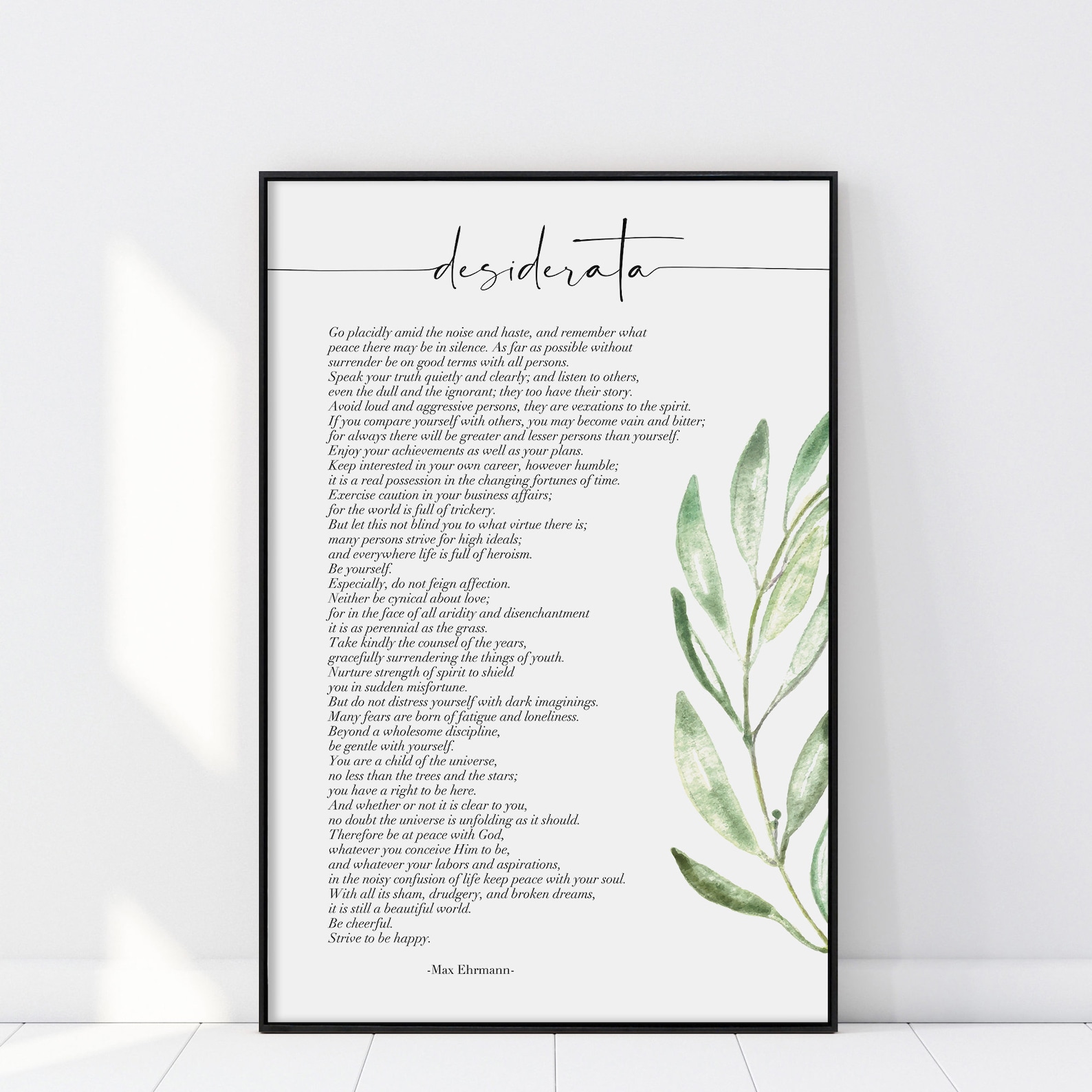 Desiderata Max Ehrmann Print Literature Print Inspirational - Etsy