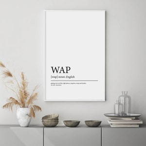 WAP Definition Print, WAP Art Print, Funny Home Decor, Dorm Room Gift ...
