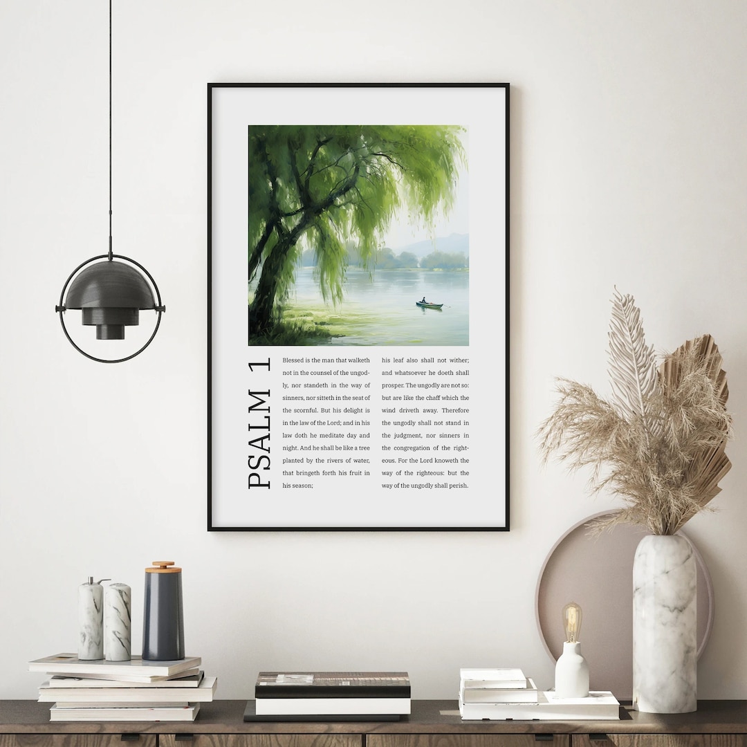 Psalm 1 Wall Art, Jesus Wall Art, Christian Wall Art, Spiritual Wall ...