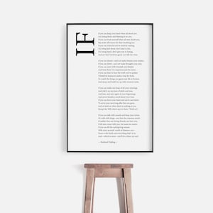 IF Rudyard Kipling Poem Print, Inspiration Text Gift, If Poem Print ...