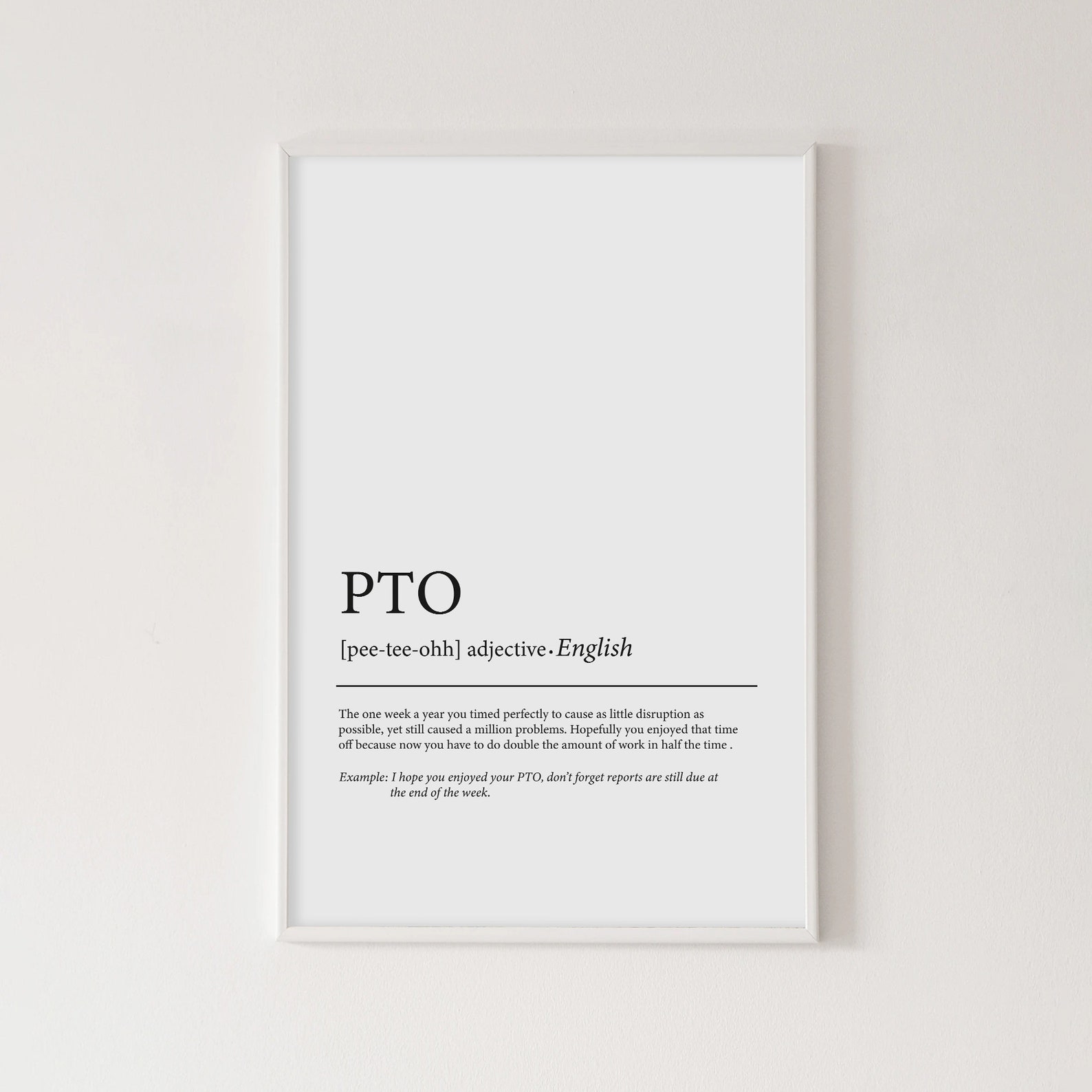 Funny Home Office Decor, PTO Home Office Art Gift, Work From Home ...
