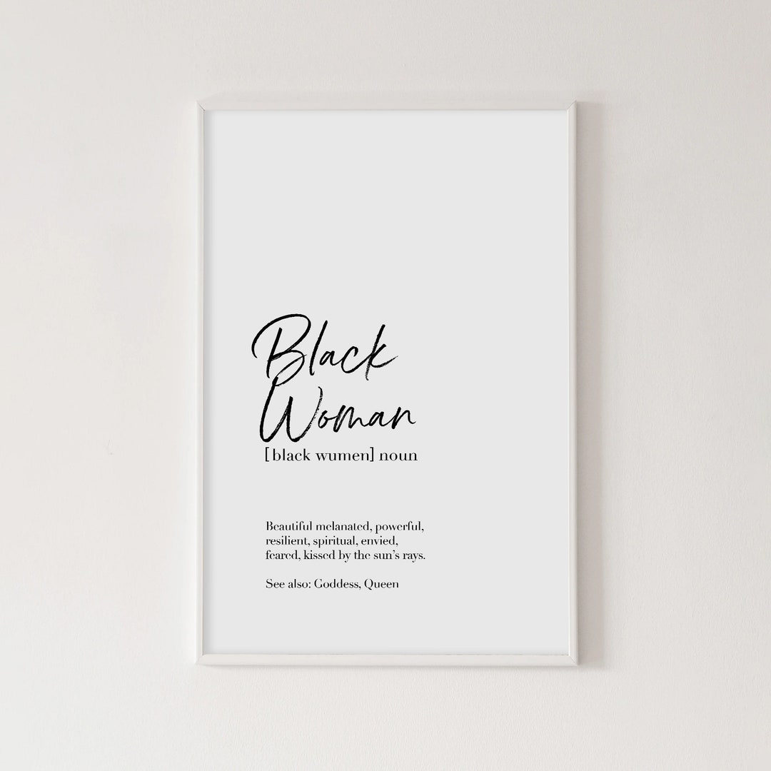 Black Woman Definition Print, African American Art, Black Girl Boss ...