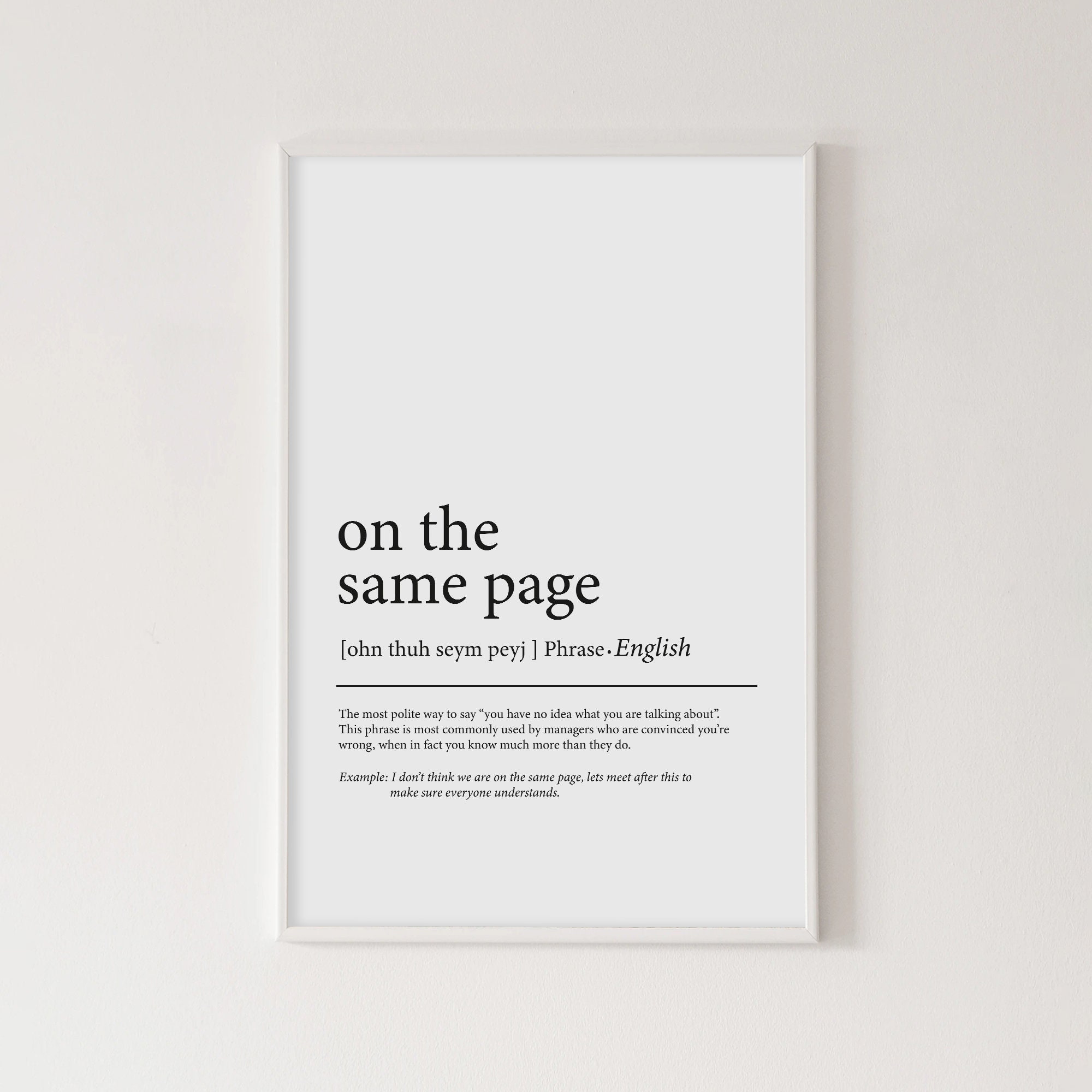 Funny Home Office Decor On The Same Page Home Office Art | Etsy