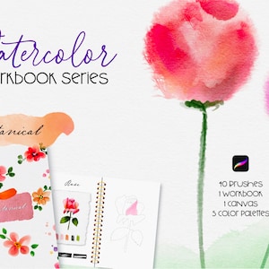 Digital Watercolor Botanical Workbook for Procreate, Botanical Art ...