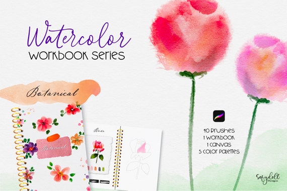 Digital Watercolor Botanical Workbook for Procreate Botanical - Etsy