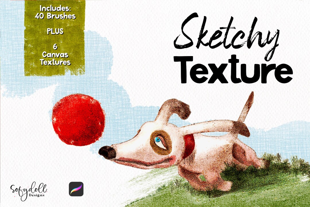 Sketchy Texture for Procreate, Texture, Gritty, Digital Brushes, Textured Canvases, Character ...