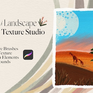 Safari Landscape & Texture Studio for Procreate, Texture Brushes, Backgrounds, PNG Elements ...