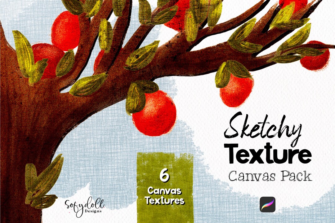 Sketchy Texture Canvas Pack for Procreate, (canvas Textures Only ...
