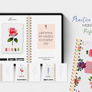 Digital Watercolor Botanical Workbook for Procreate, Botanical Art ...