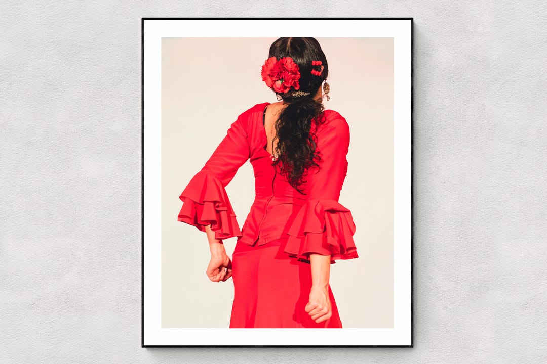 Flamenco Dancer in a Red Dress Print | Spanish Dancer Poster ...
