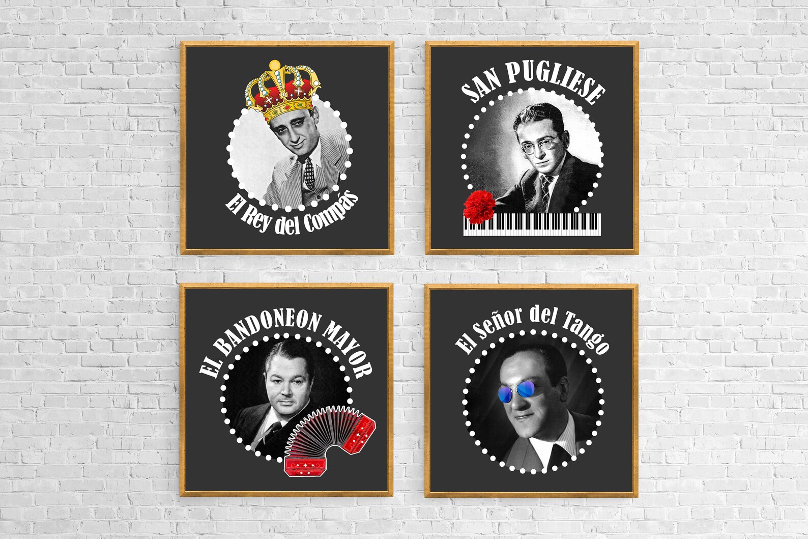 Large Format Tango Poster Collection: Set of 4 Posters Featuring Golden ...