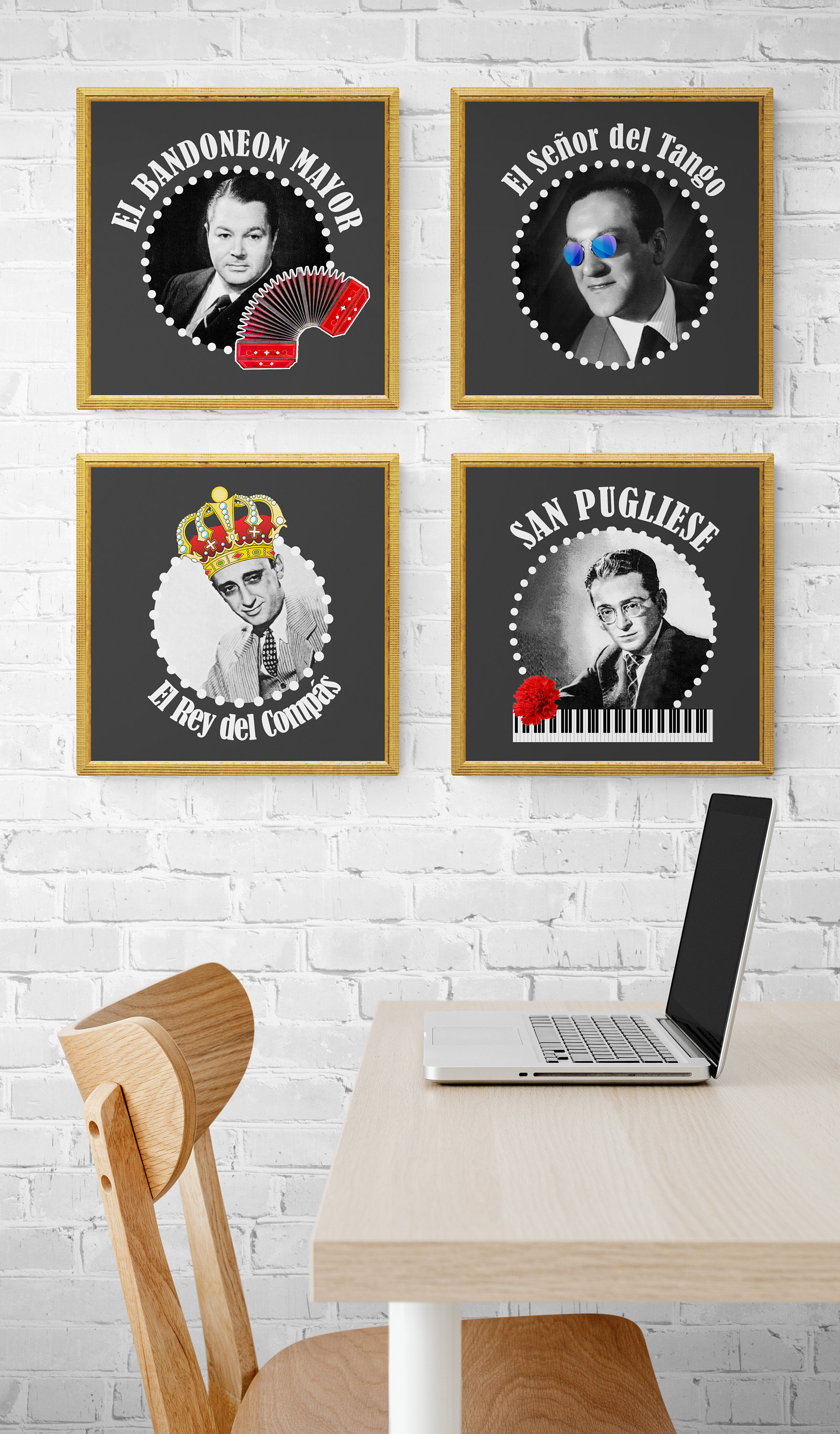 Large Format Tango Poster Collection: Set of 4 Posters Featuring Golden ...