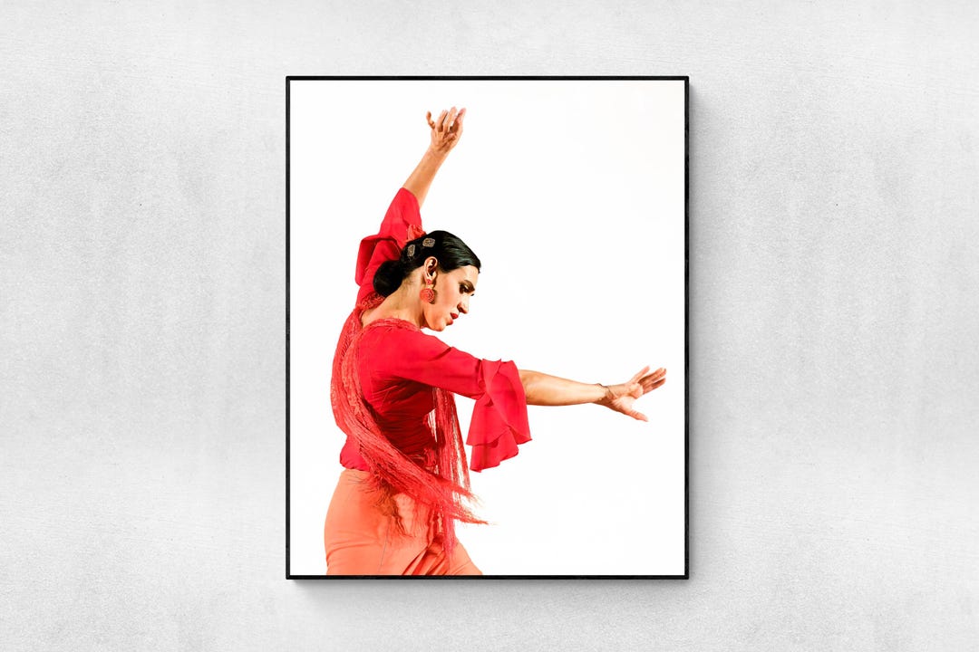 Flamenco Dancer in a Red Dress Print Spanish Dancer Poster Dance Studio ...